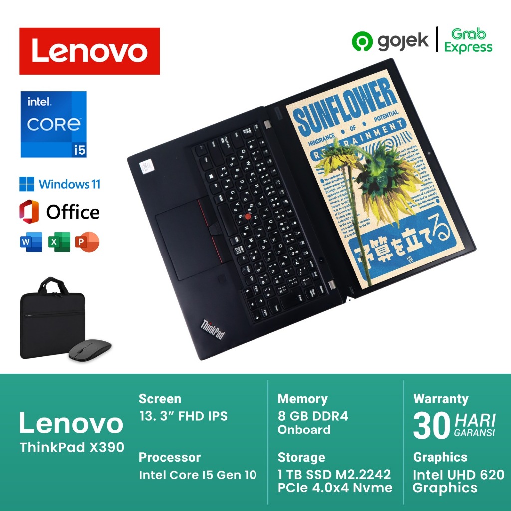 Jual Lenovo ThinkPad X390 Core I5 Gen 10 Ram 8gb Ssd 256gb | Bobot ...