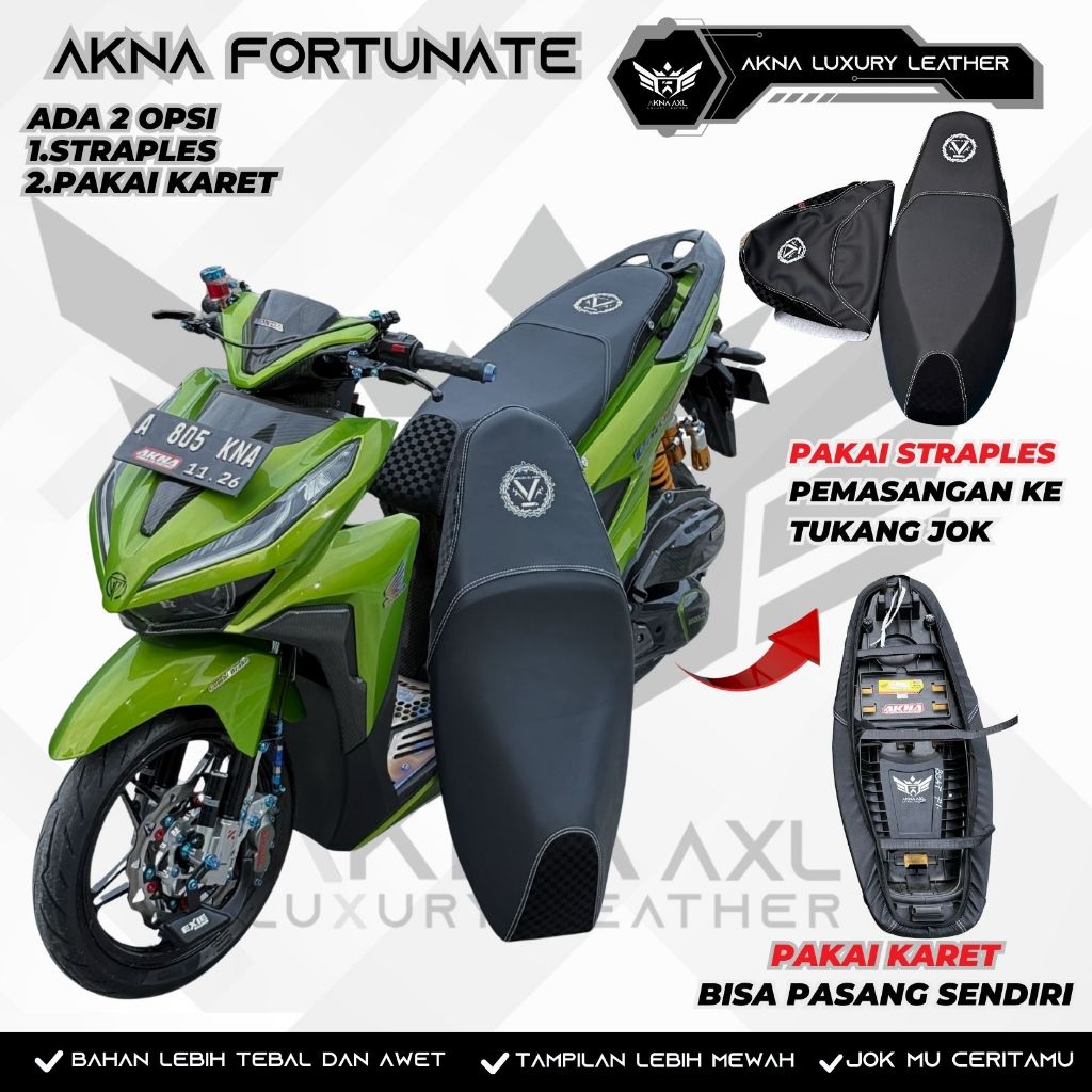 Jual Akna Kulit Jok Motor Fortunate Jaitan Tengah X Carbon Catur 3D Cover Jok Motor Vario/mio ...