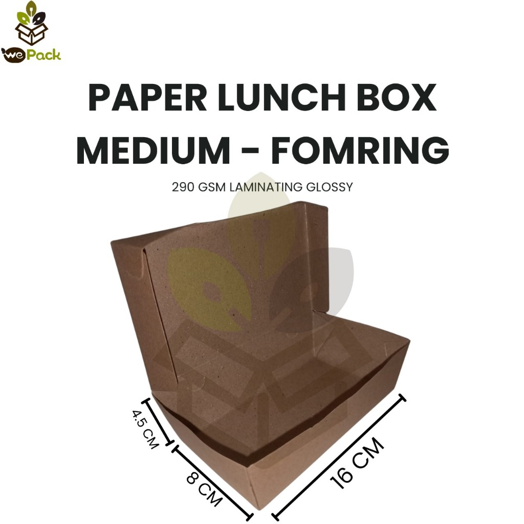 Jual Paper Lunch Box Size M siap pakai Food Grade Bahan ECO Kraft Paper ...