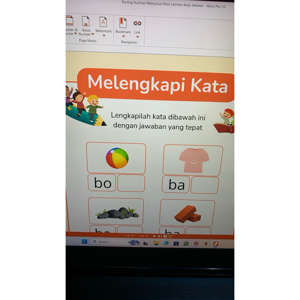 Jual LATIHAN MENULIS TK/PAUD/SD MELENGKAPI KATA 16 HALAMAN | Shopee ...