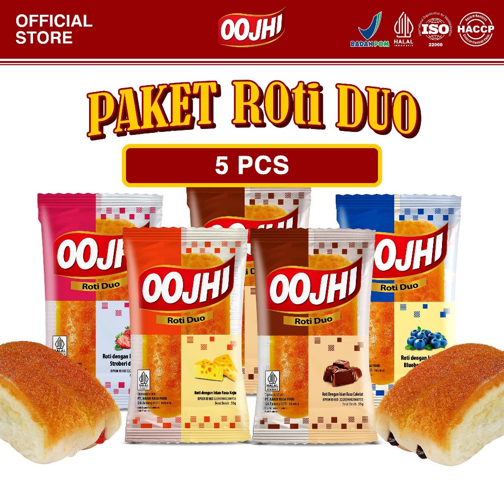 Jual [ISI 5] Paket Hemat Roti Duo (Cokelat, Keju, Stroberi & Vanila ...