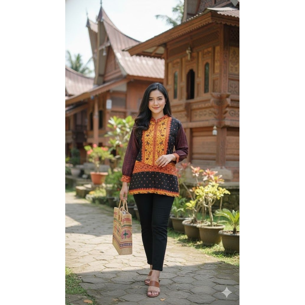 Jual Blus Buka Pintu Batik Jupri Mix Katun Lurik | Shopee Indonesia