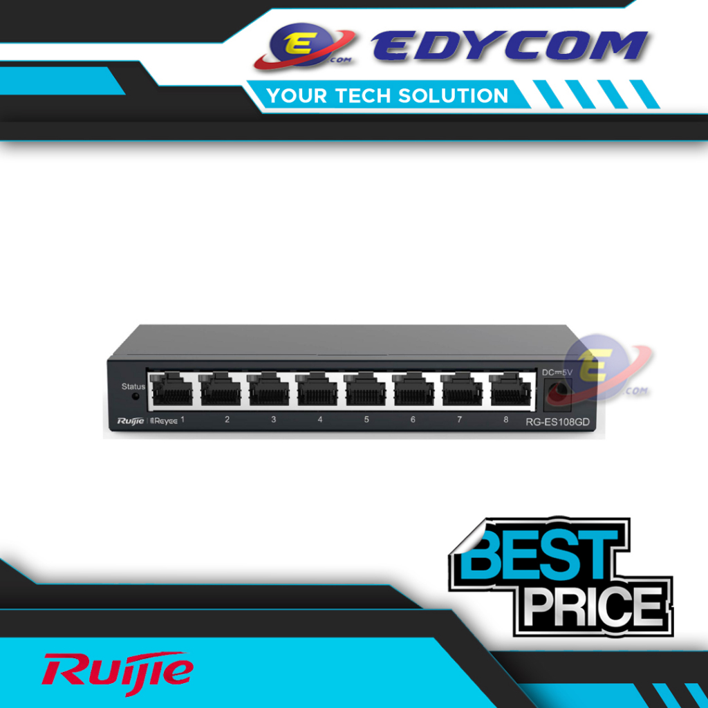 Jual Ruijie RG-ES108GD, 8-port 10/100/1000Mbps Unmanaged Non-PoE Switch ...