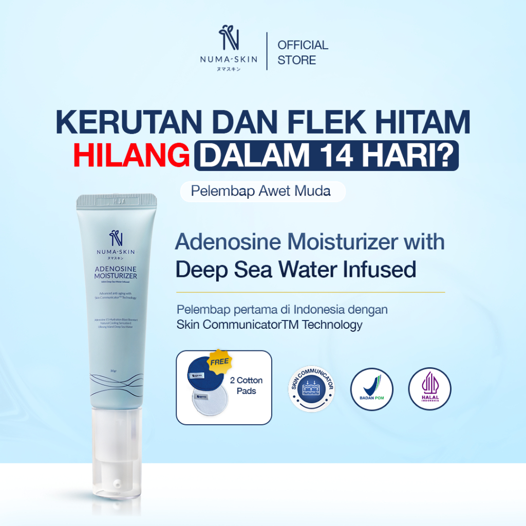 Jual [BUY 1 GET 3] Numa Skin Adenosine Moisturizer + Cotton Pad Deep ...