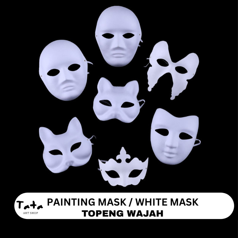 Jual Topeng Putih Polos Dengan Karet & Topeng Pesta / Topeng Lukis ...