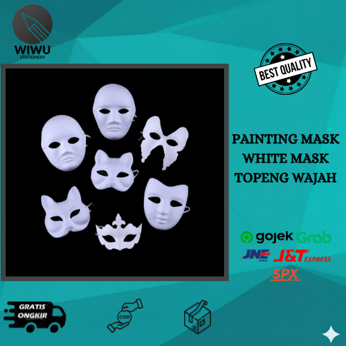 Jual Topeng Putih Polos Dengan Karet & Topeng Pesta / Topeng Lukis ...