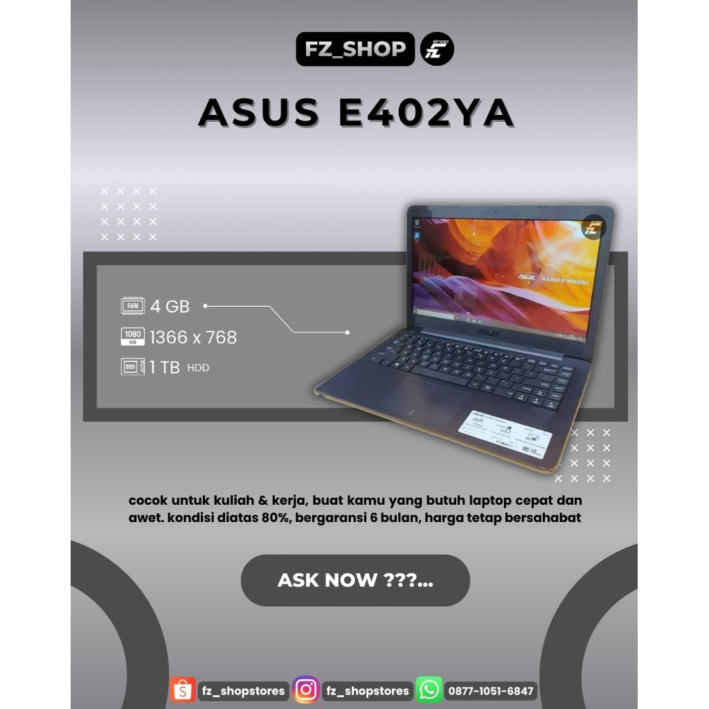 Jual ASUS E402YA | X402YA | A402YA | Shopee Indonesia