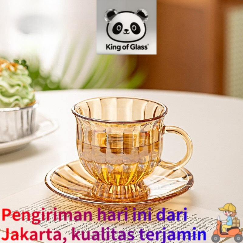 Jual EMAS GELAS KOPI TAMU SET PIRING KECIL TATAKAN/Tea Glass Cup Coffe ...