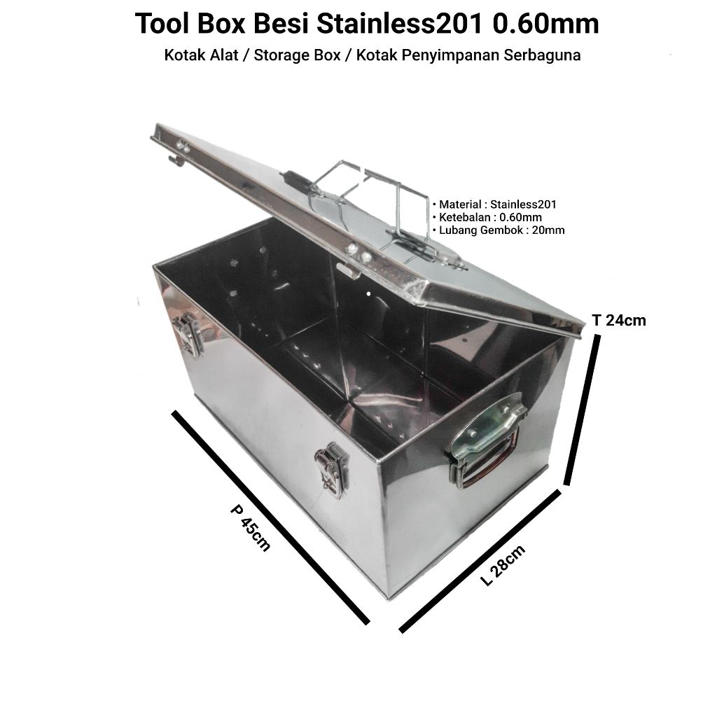 Jual Tool Box Besi Besar Stainless201 / Kotak Perkakas Kotak ...