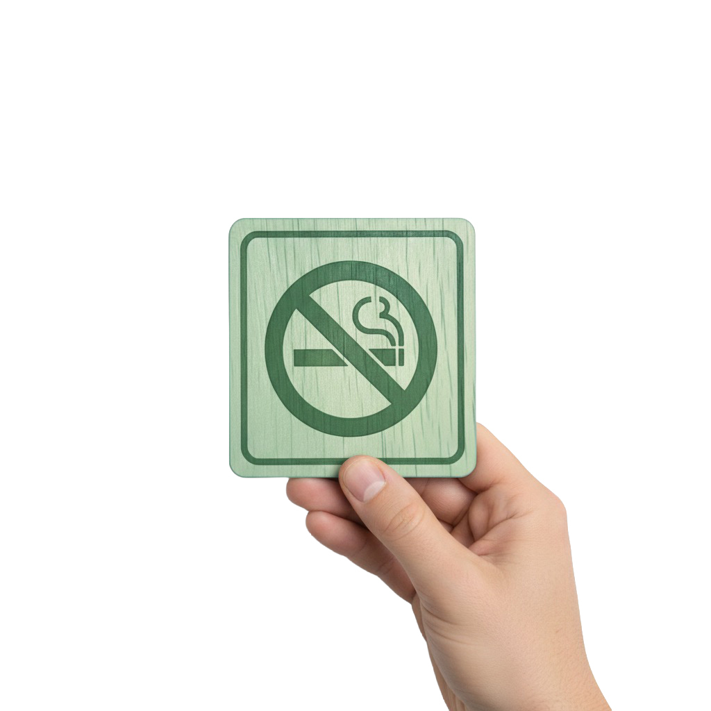 Jual Signage Tanda Rambu Kayu Dilarang Merokok No Smoking Estetik ...
