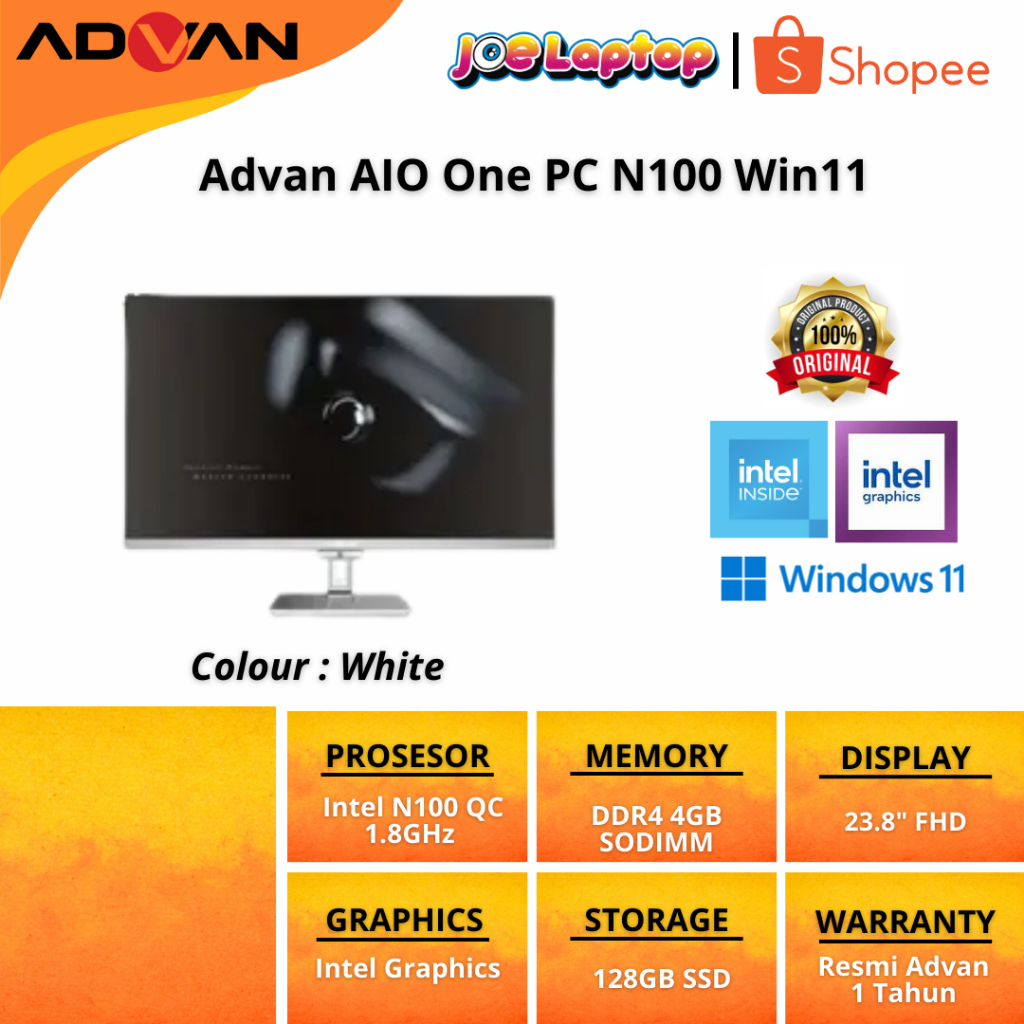 Jual Advan AIO One PC White N100 Win11 | Shopee Indonesia