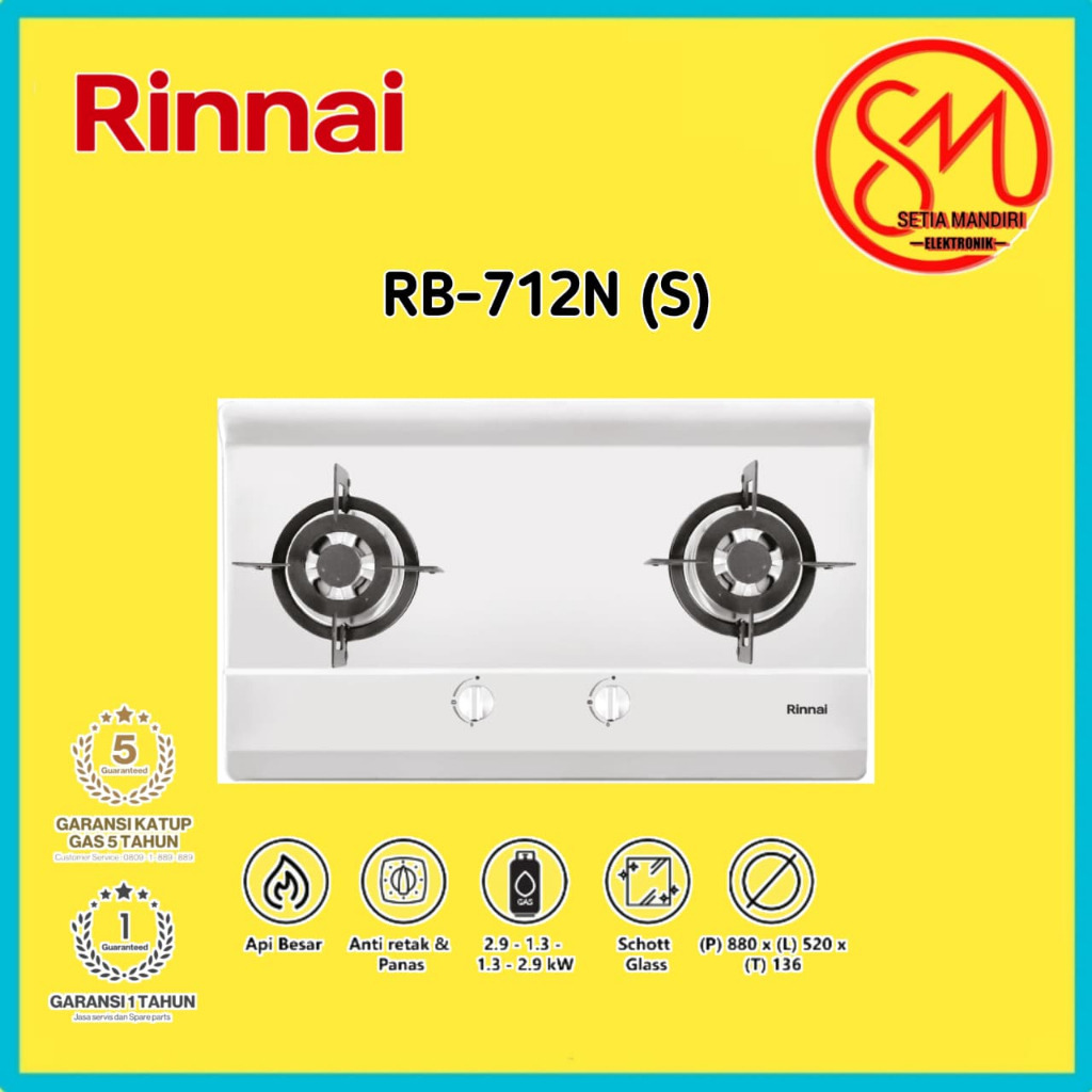 Jual Rinnai RB 712N S Kompor tanam gas 712NS rinai 712 N 2 tungku ...