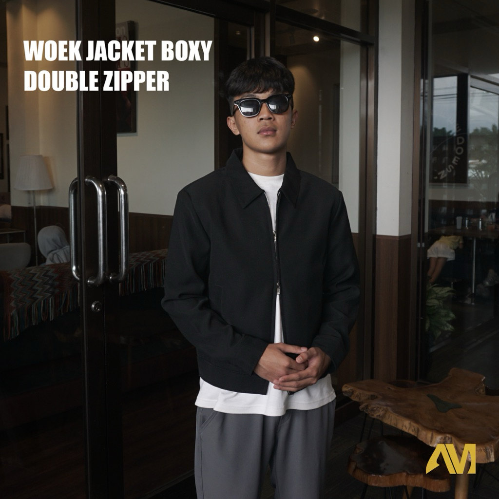 Jual Work Jacket Boxy | Double zipper | Many colors | ARMO | Shopee ...