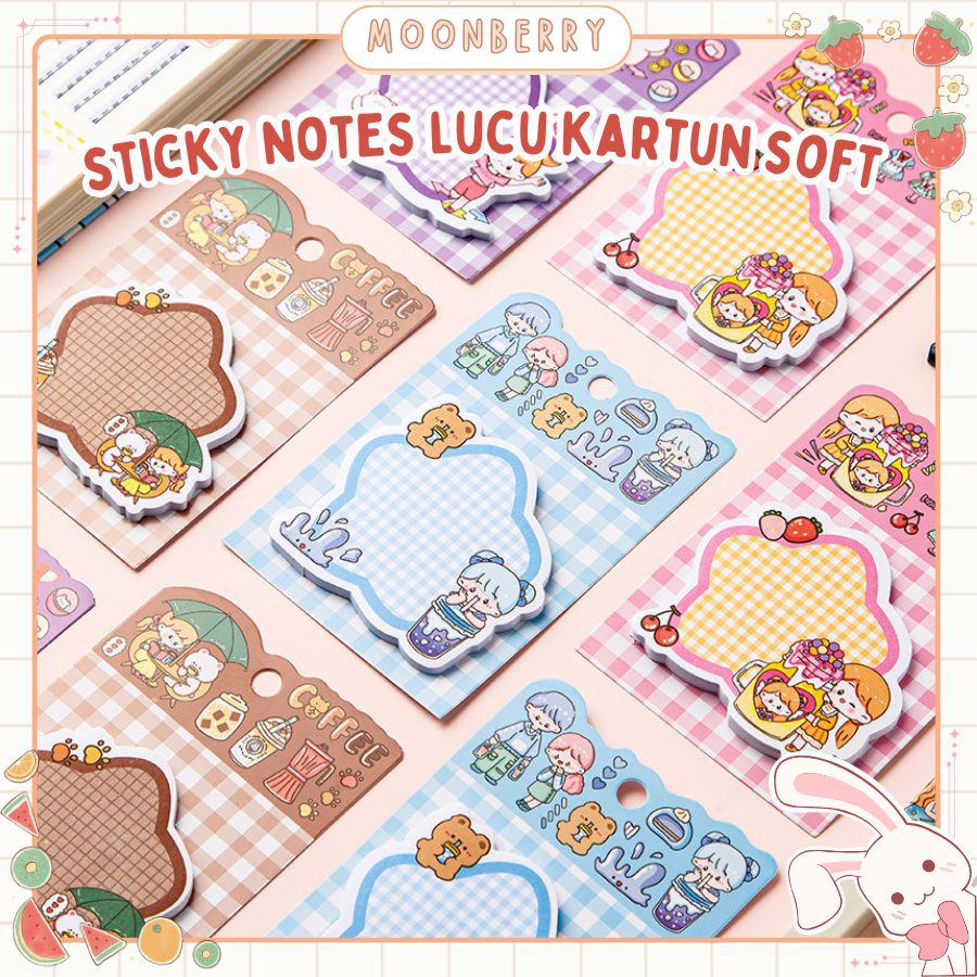 Jual Sticky Notes Motif Kartun Lucu Soft Kawaii Isi 30 Lembar Catatan ...