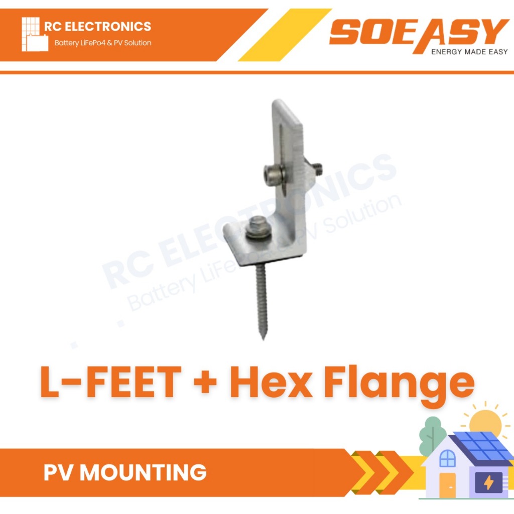 Jual Mounting solar panel L-Feet + Hex Flange SOEASY | Shopee Indonesia