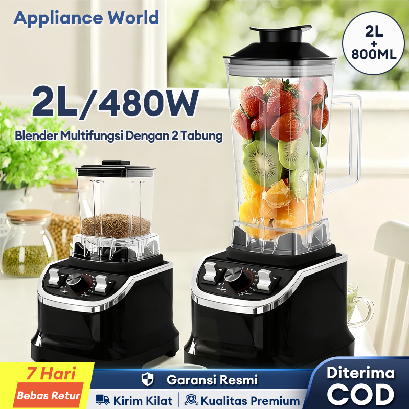 Jual AW 450W Blender 2L+800ML 6 Pisau Multifungsi Blender Kapasitas ...