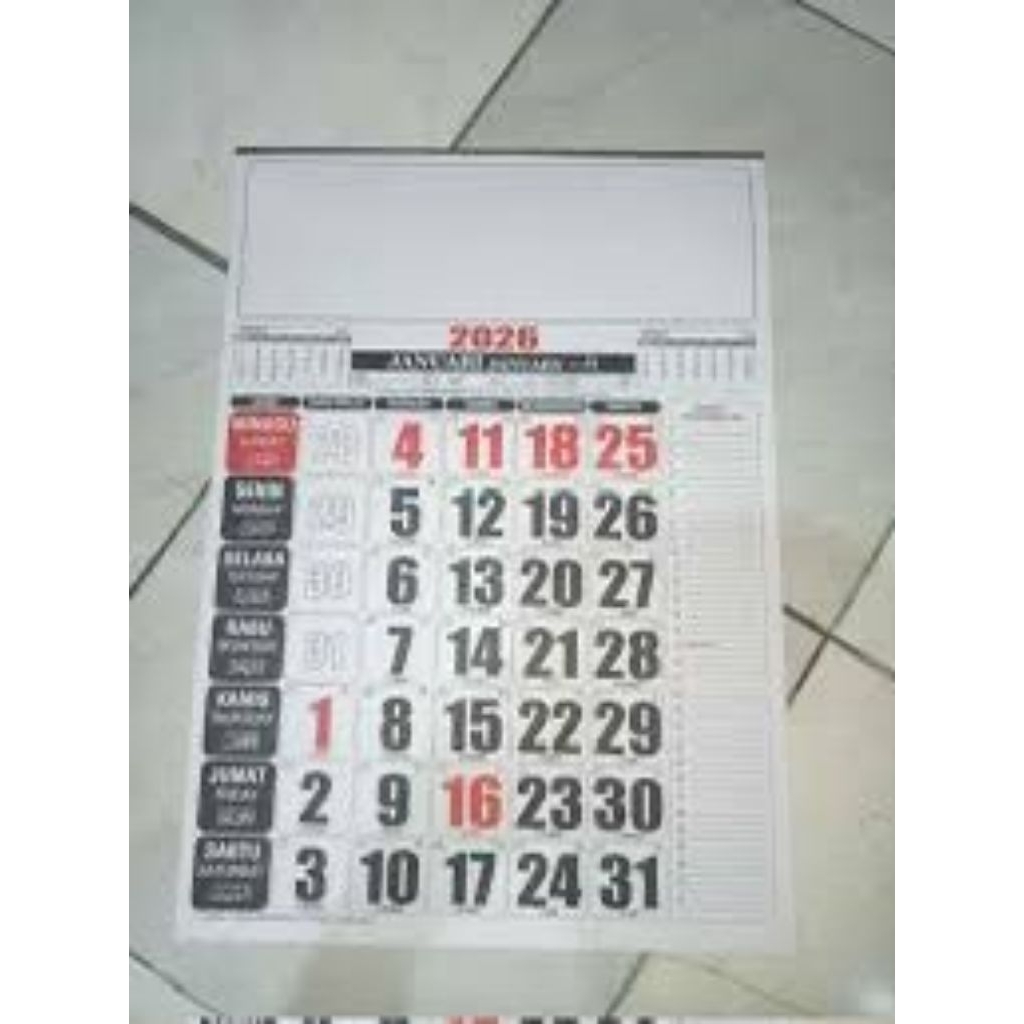 Jual Kalender dinding 2026 kalender Angka 2026 /kalender kerja | Shopee ...