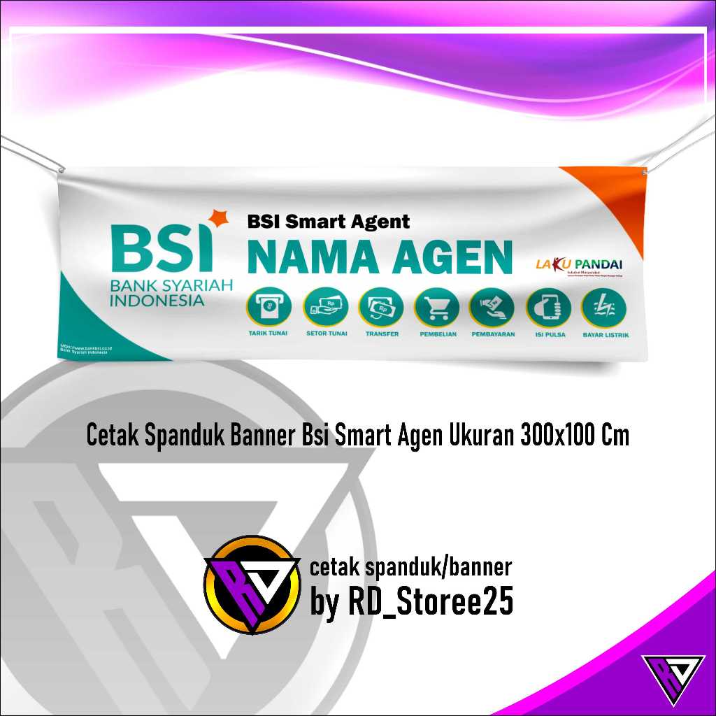 Jual Cetak Spanduk Banner Bsi Smart Agen Ukuran 300x100 Cm | Shopee ...
