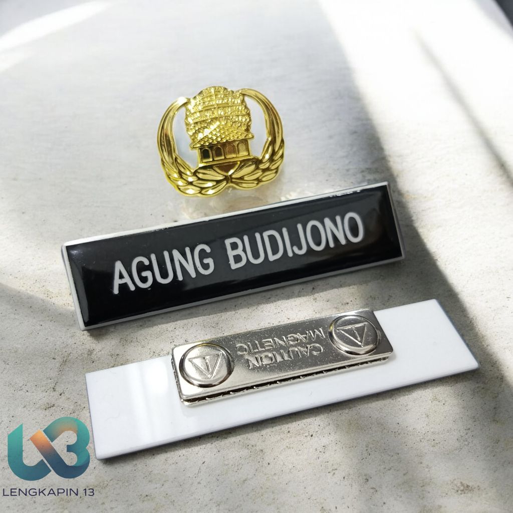 Jual Papan Nama Dada plus Pin Korpri ASN Nametag Glossy Lapis Resin ...
