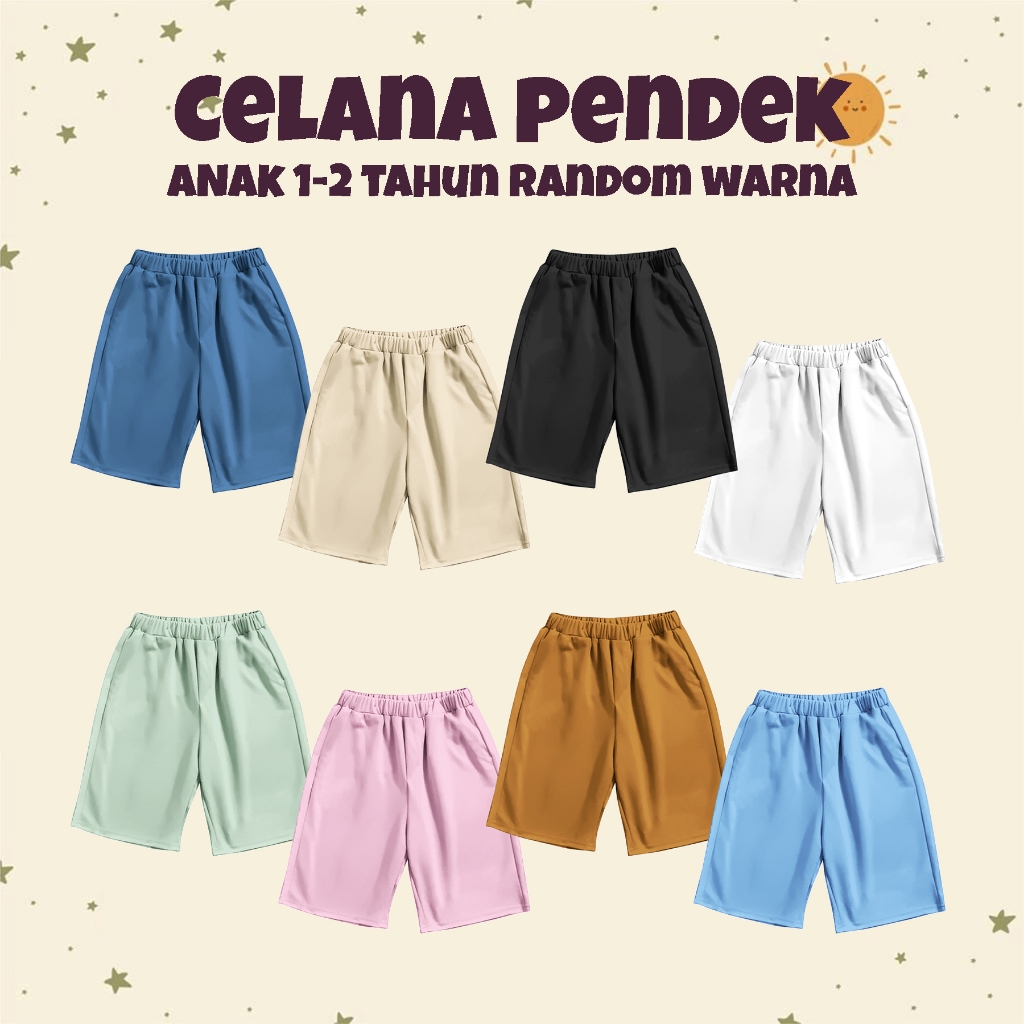 Jual Celana Pendek Anak Random Warna Anak Perempuan Laki Laki Unisex ...