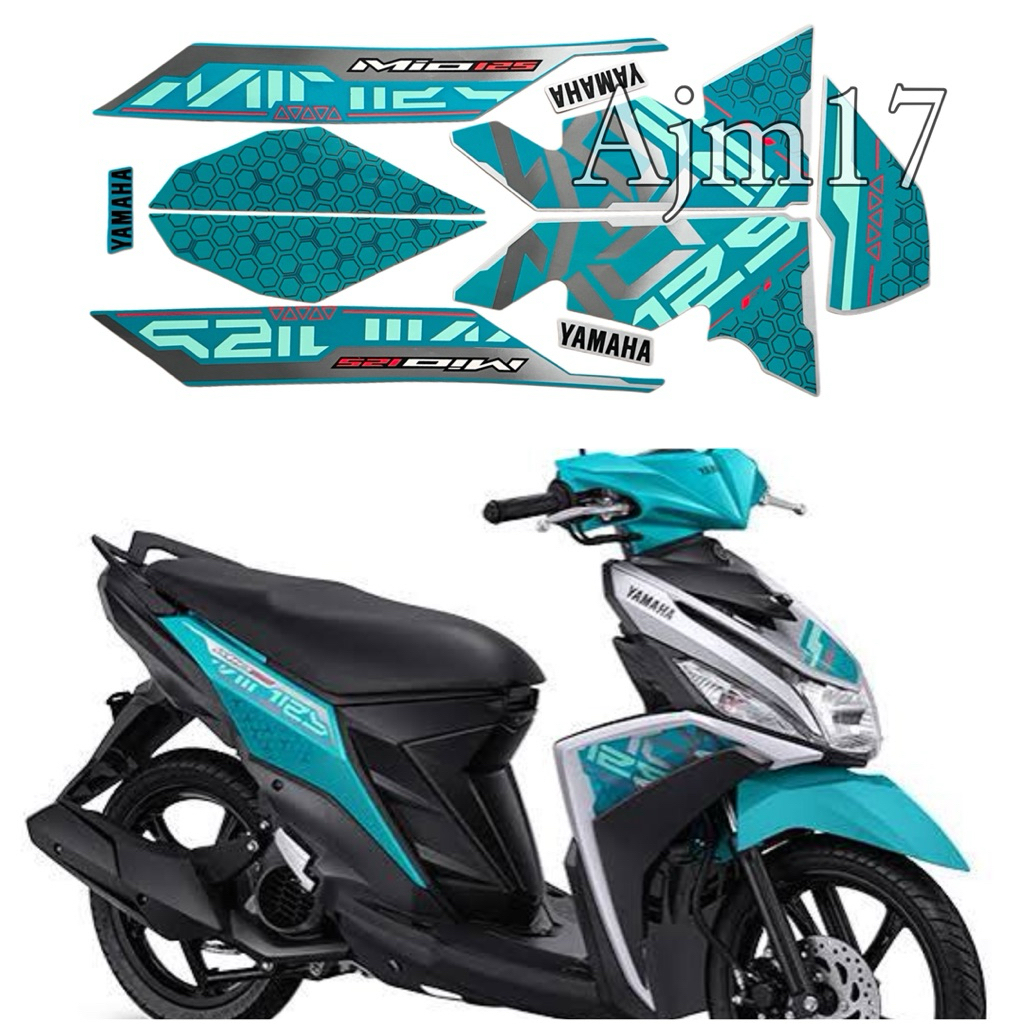 Jual STIKER STRIPING MOTOR MIO M3 2025 BIRU TOSCA SILVER | Shopee Indonesia