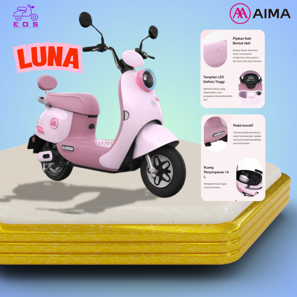 Jual AIMA LUNA 60V20Ah / 48V20Ah Sepeda Listrik Outdoor - 1000 Watt | Shopee Indonesia