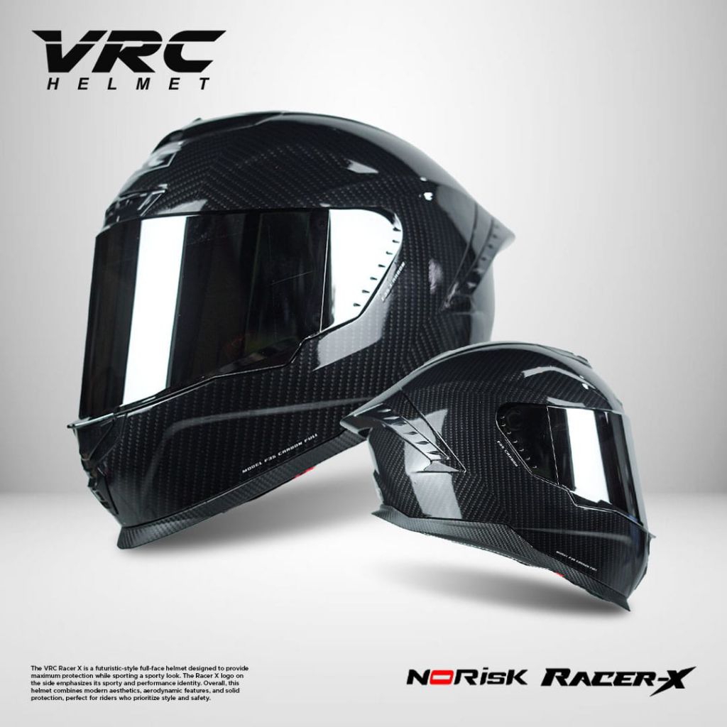 Jual helm full face vrc carbon visor silver pria wanita dewasa spoiler ...