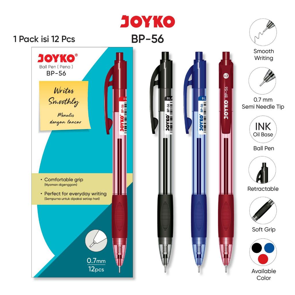 Jual ( DAPAT 1 LUSIN ) BOLPEN JOYKO BP-56 / Pulpen Bolpoin Cetek Joyko ...