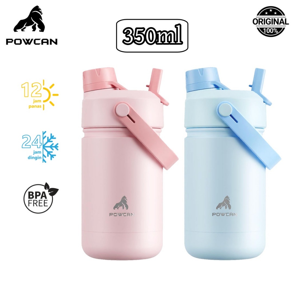 Jual POWCAN 12oz (350ml), botol minum panas dingin stainless steel 304 ...