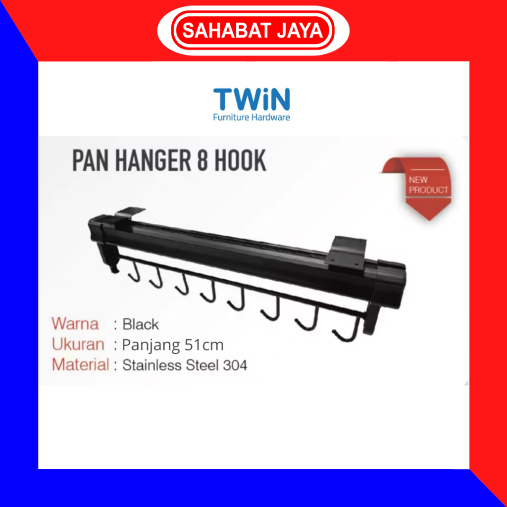 Jual TWIN Pan Hanger Rel Gantungan Panci Tarik Kitchen Set Rak Dapur ...
