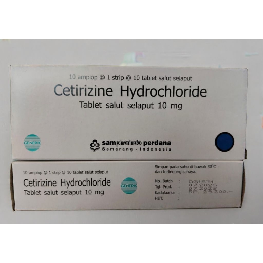 Jual CETIRIZINE 10 MG SAMPHARINDO BOX 100 TABLET - Obat Gatal & Alergi ...