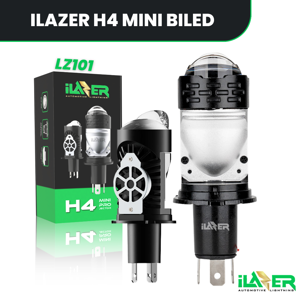 Jual ILAZER LZ101 Lampu utama LED H4 Mini Biled Projector Lens PNP ...