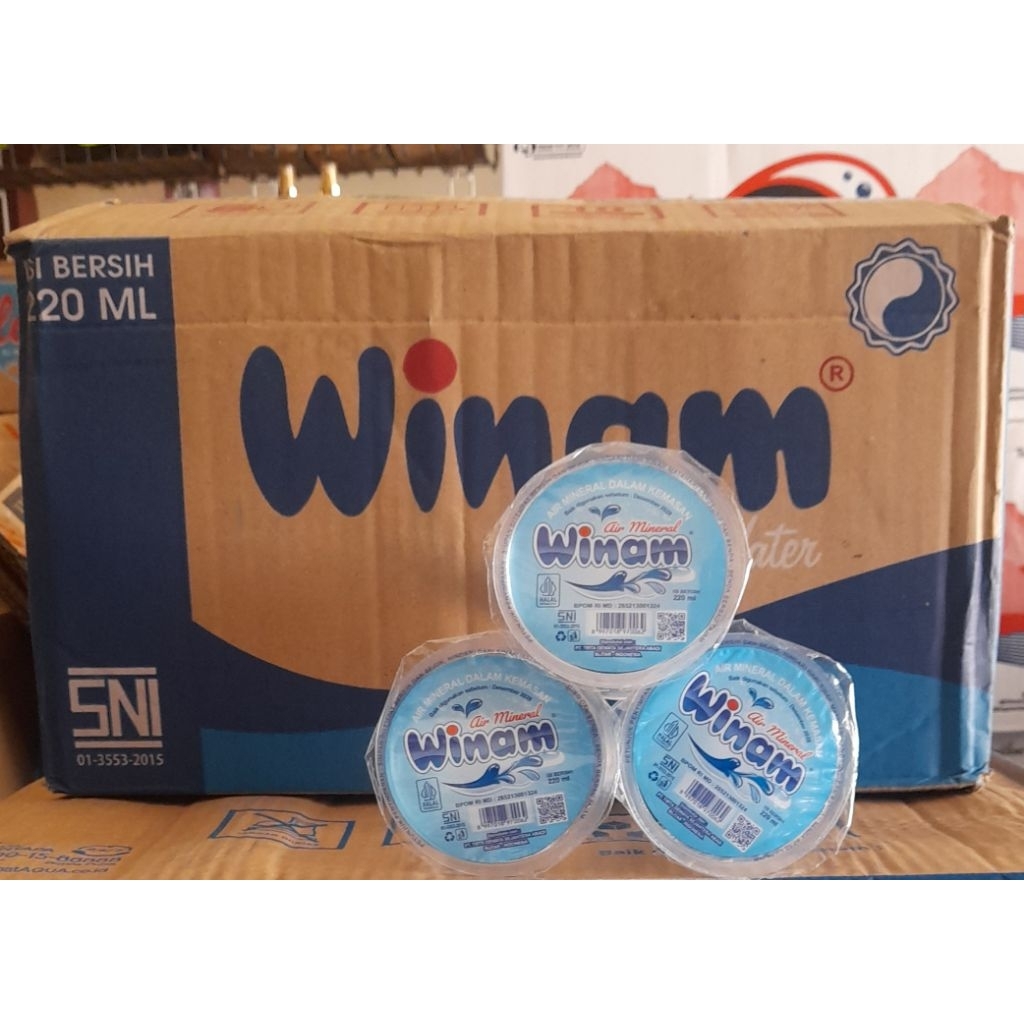 Jual WINAM air mineral 220ml x 48 pcs (1 dus) | Shopee Indonesia
