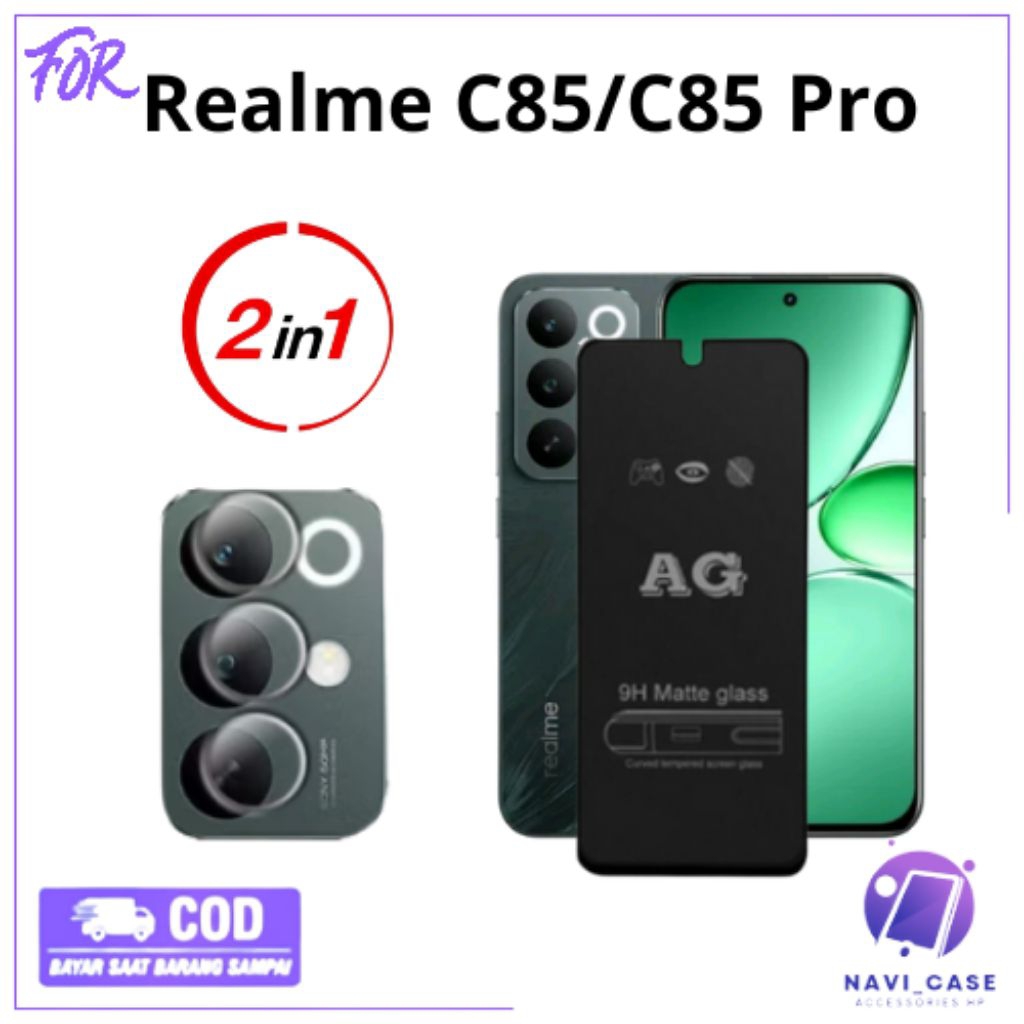 Jual PAKET 2IN1 TEMPERED GLASS DAN TG CAMERA Realme C85 C85 Pro Full ...