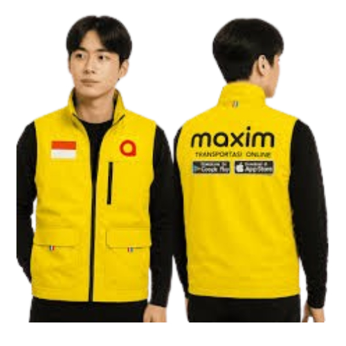 Jual COD,Rompi Motor Terbaru Logo maxim dan Bendera - Rompi Pria Ojol ...