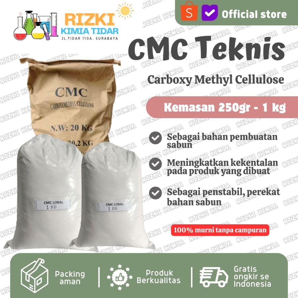 Jual CMC Teknis Carboxy Methyl Cellulose Bahan Pengental Karboksimetil ...