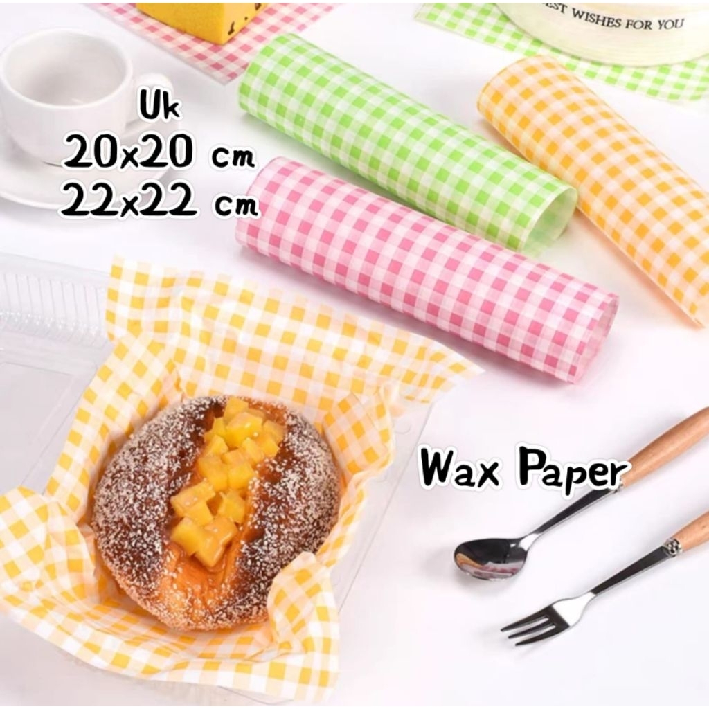 Jual FOOD GRADE ~ Wax Paper / Baking Paper Motif KOTAK uk 20 x 20 dan ...