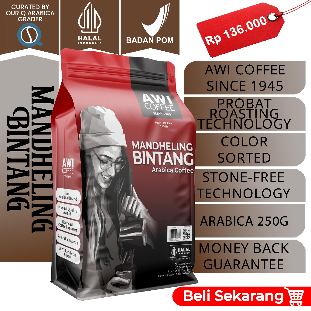Jual KOPI SIDIKALANG | MANDHELING BINTANG 250g | Arabica Roasted Coffee ...