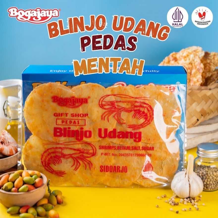 Jual BOGAJAYA Emping Melinjo Blinjo Udang Pedas BOYYA 110Gr Mentah Oleh ...