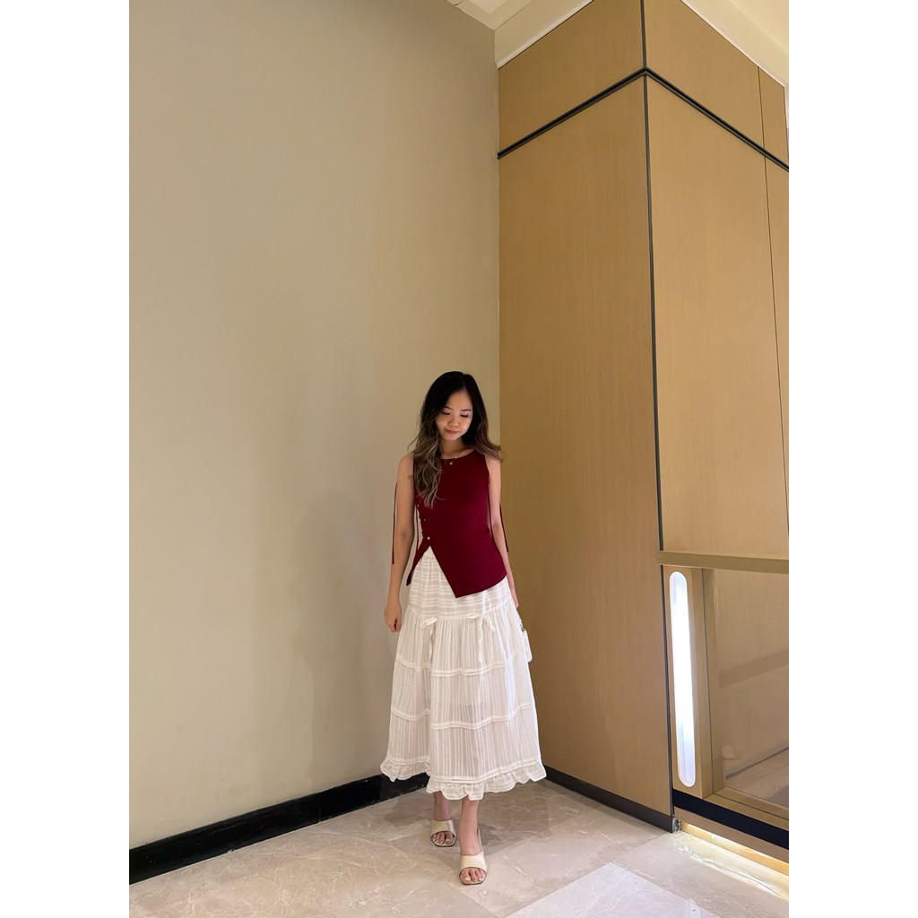 Jual LACHEL Daphne Ribbon Skirt / Rok maxi panjang coquette | Shopee ...