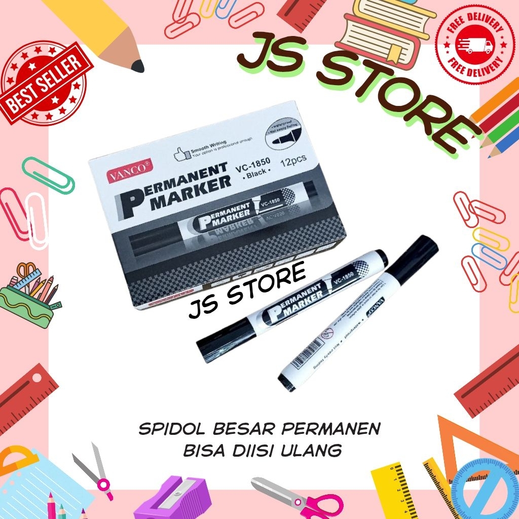 Jual Spidol Permanen Besar VC-1850 / Permanent Marker VC-1850 / Spidol ...