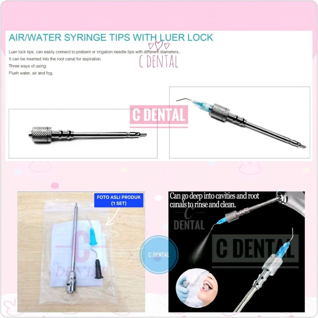 Jual [1 Set] Dental 3-Way Air Water Three Way Syringe With Luer Lock ...