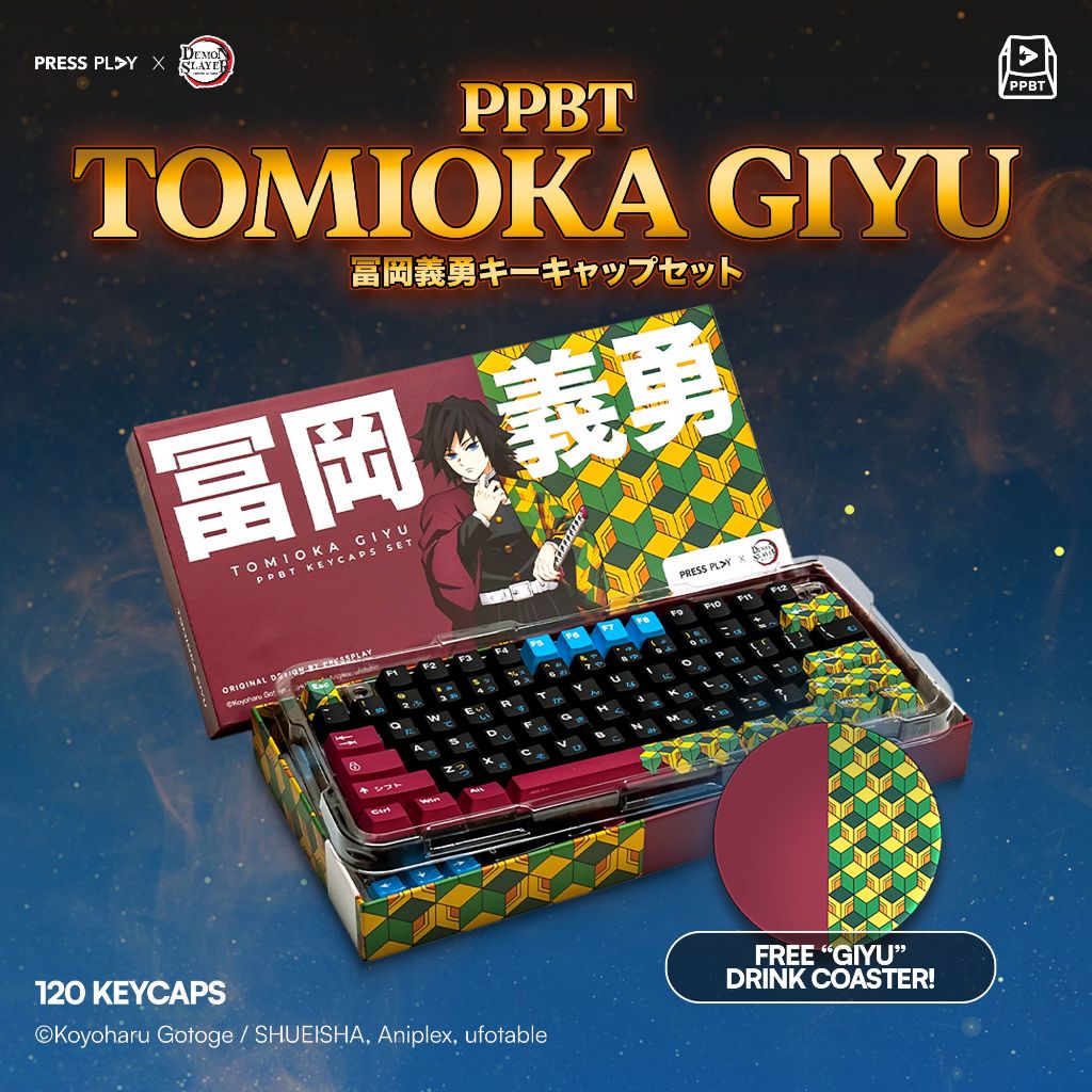 Jual PRESS PLAY x DEMON SLAYER PPBT TOMIOKA GIYU Dye Sub Keycaps ...