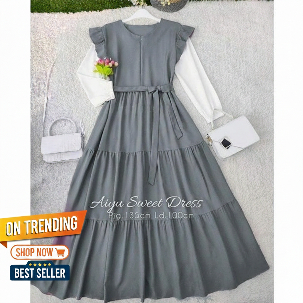 Jual GAMIS ANAK TANGGUNG TERBARU ANNA DRESS | UMUR 9-11-12-14 TAHUN 3 ...