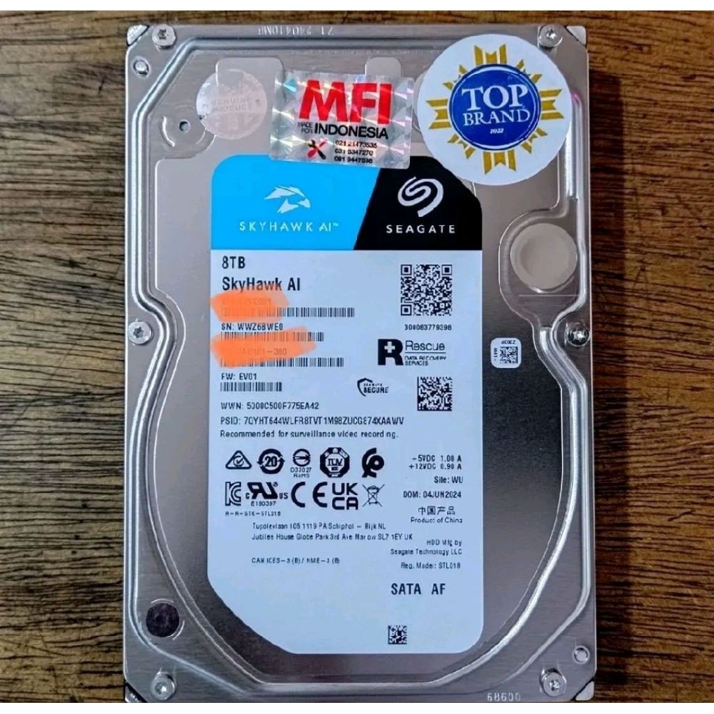 Jual HDD SEAGATE SKYHAWK AI 8TB GARANSI RESMI MFI HARD DISK /HARDISK ...