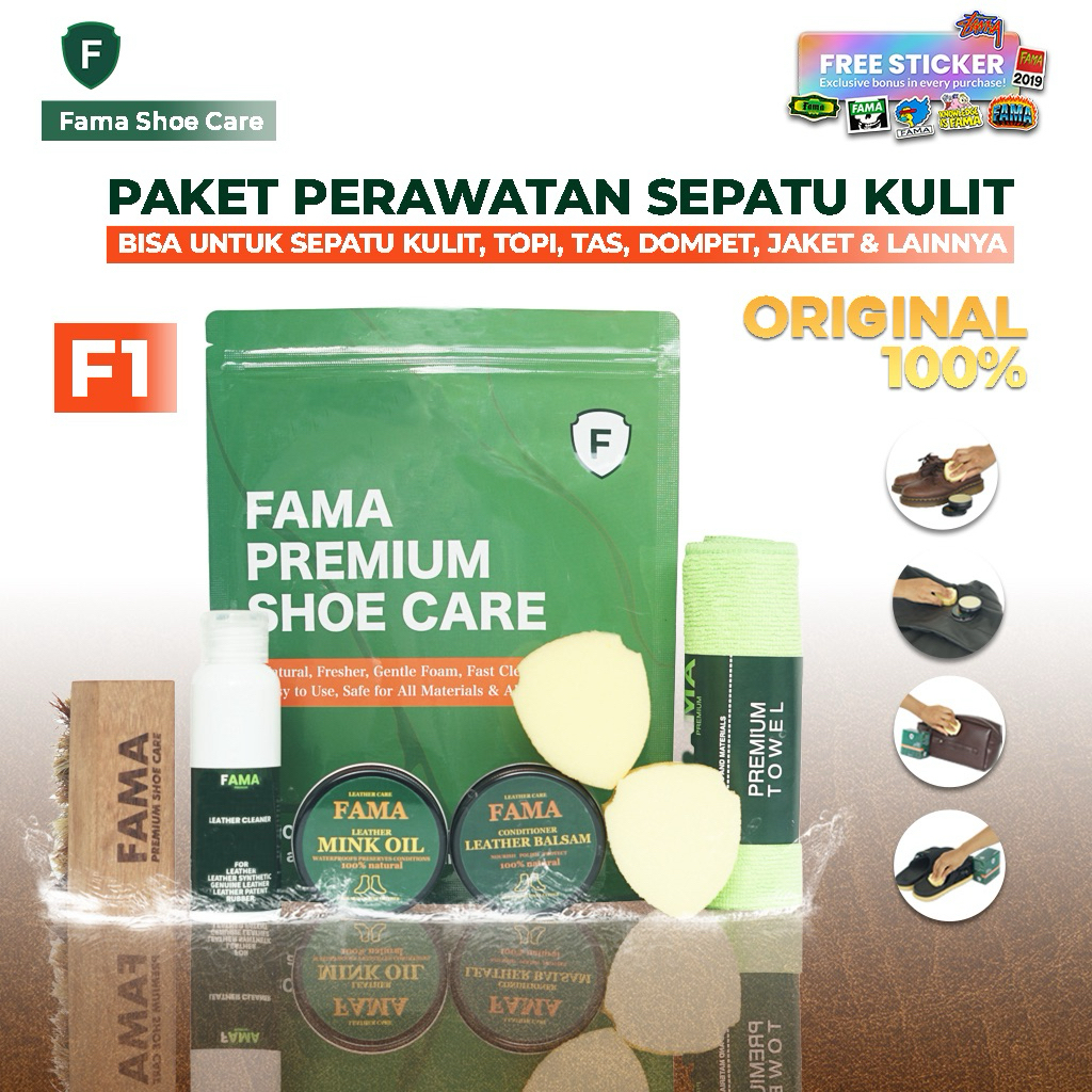 Jual FAMA-Paket Leather Care F1-Perawatan Sepatu Kulit-tas-dompet-jaket ...