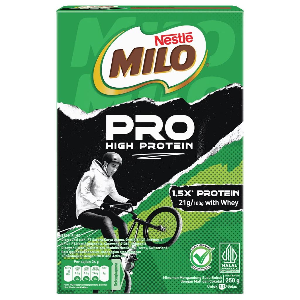 Jual Susu Bubuk Nestle Milo Pro High Protein Box 250 gr | Shopee Indonesia