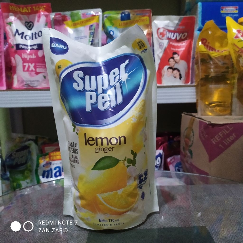 Jual Super Pell Anti-Bac Pembersih Lantai Lemon 700 ml | Shopee Indonesia
