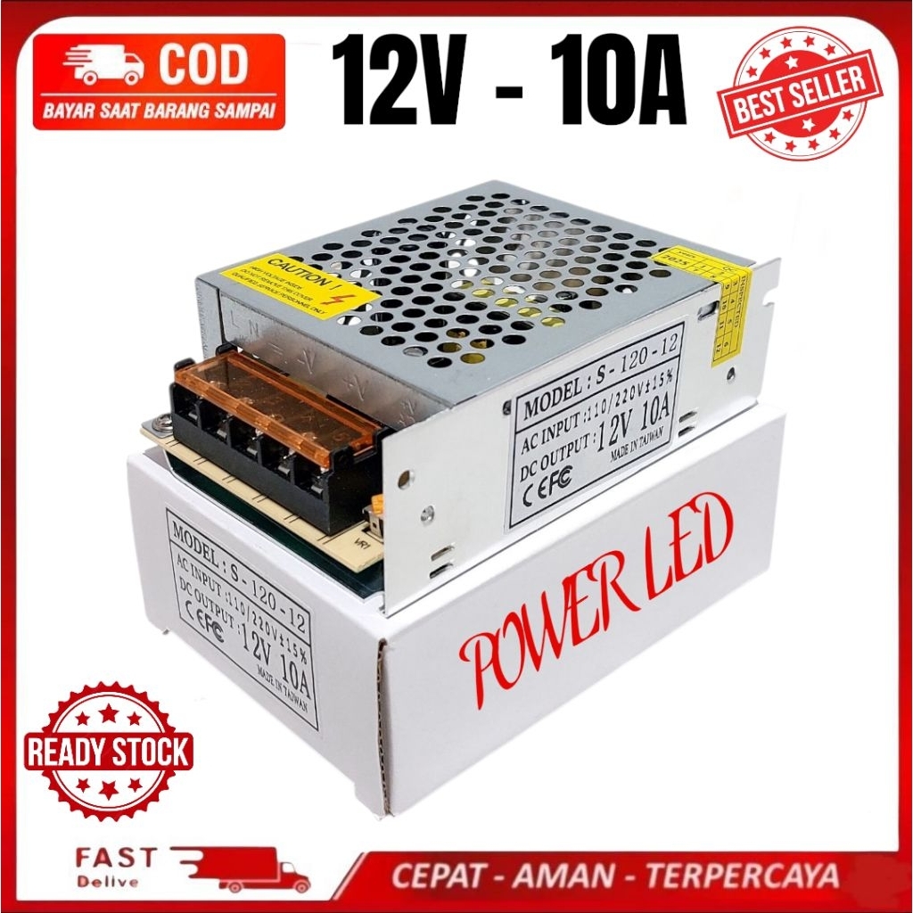 Jual Trafo 10A / adaptor 10A/ power supply 10A 12V CCTV LED Strip ...