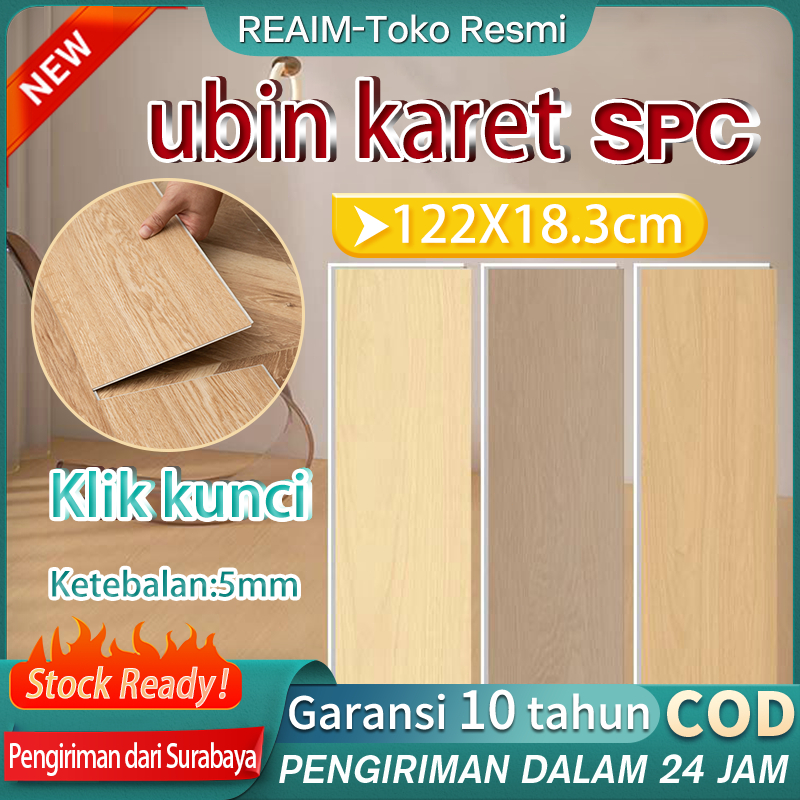 Jual SPC lantai Kayu Wood Flooring Lantai kayu parquet Isolasi Suhu 5mm ...